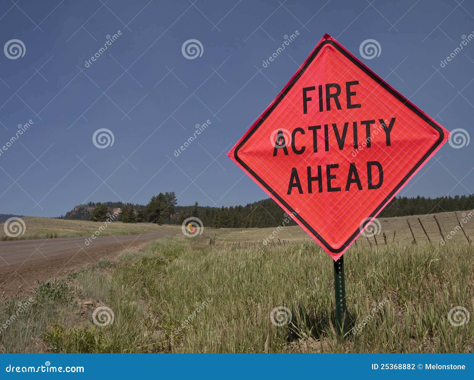 Wildfire road sign stock photo. Image of america, green - 25368882