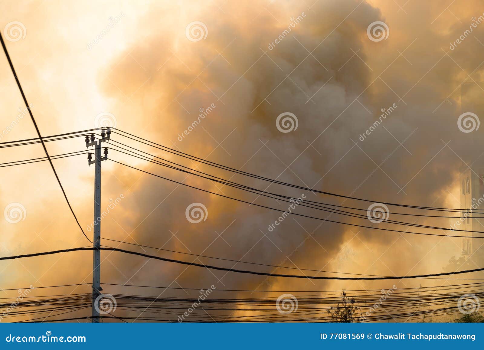 Wildfire at side of road stock image. Image of dangerous - 77081569