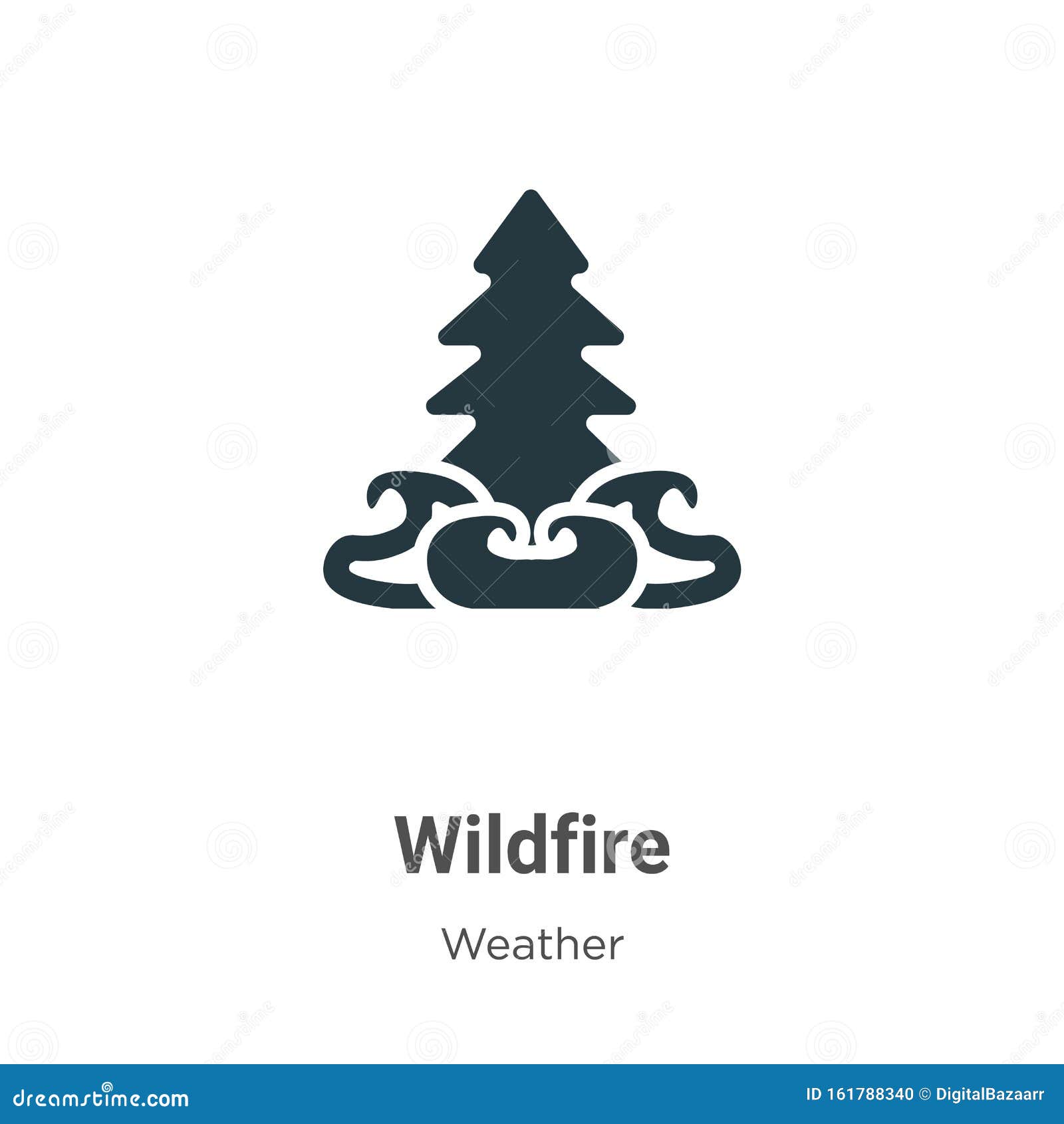 Wildfire Vector Icon On White Background. Flat Vector Wildfire Icon ...