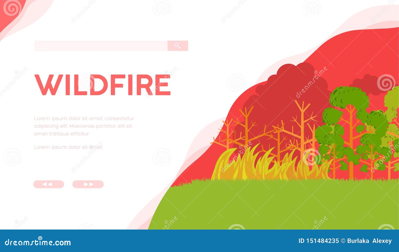 Wildfire Vector Landing Page Template Stock Vector - Illustration of ...