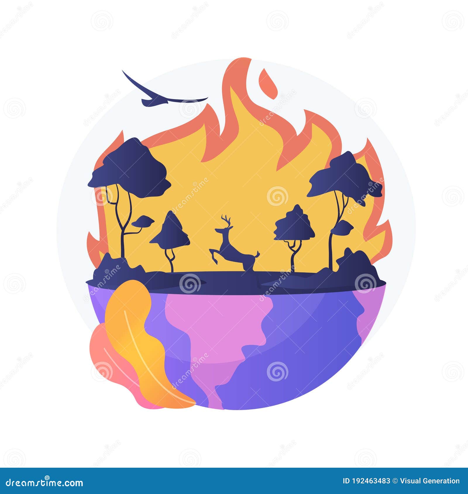 Wildfires Abstract Concept Vector Illustration. Stock Vector ...
