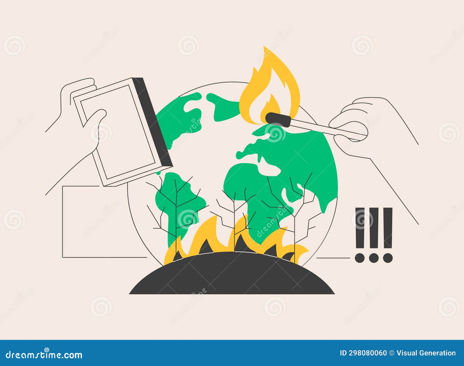 Wildfires Abstract Concept Vector Illustration. Stock Illustration ...