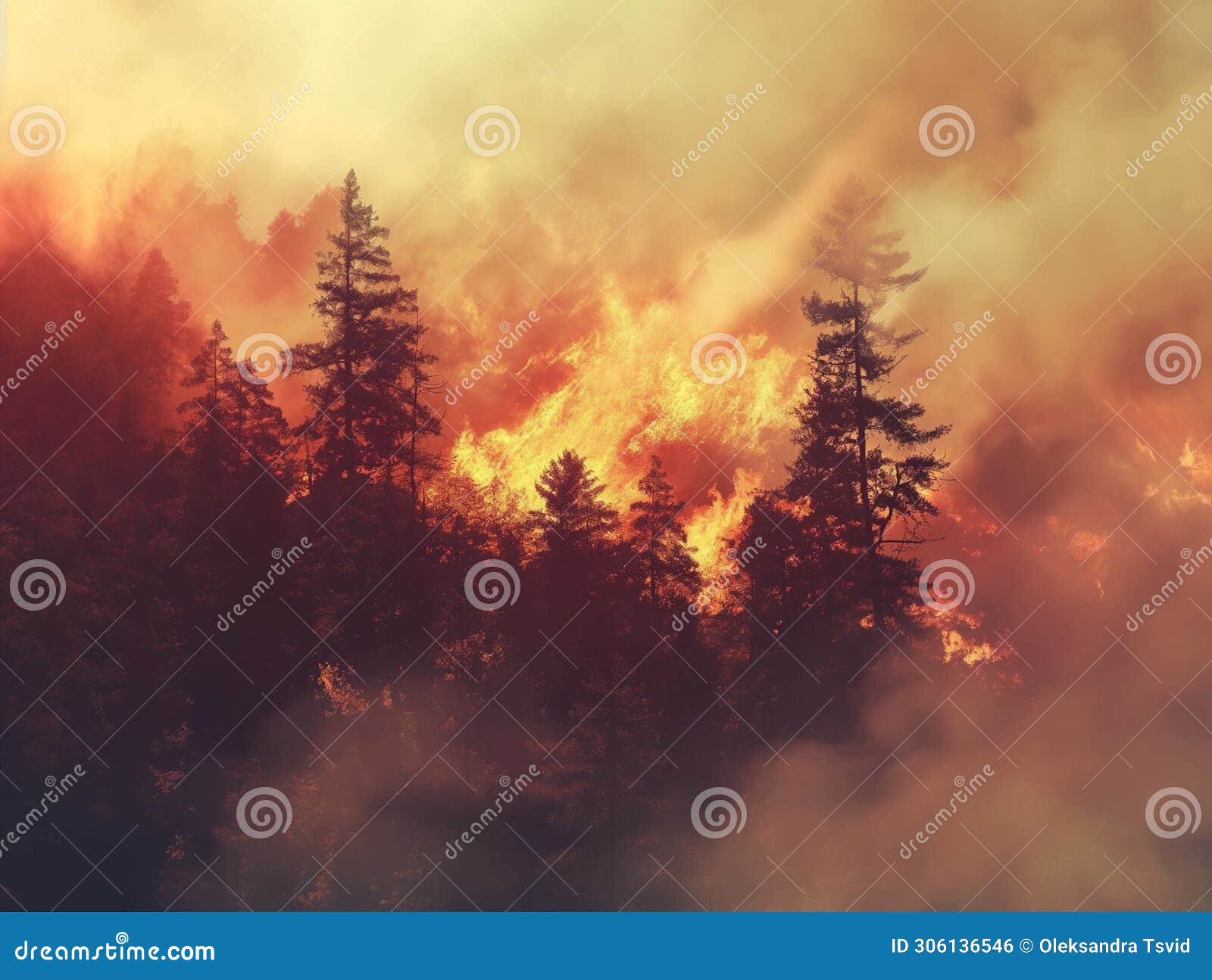 Wildfires Burning Trees with Smoke Stock Photo - Image of nature ...