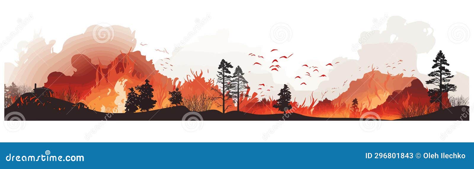 Wildfires Vector Flat Minimalistic Isolated Illustration Stock ...