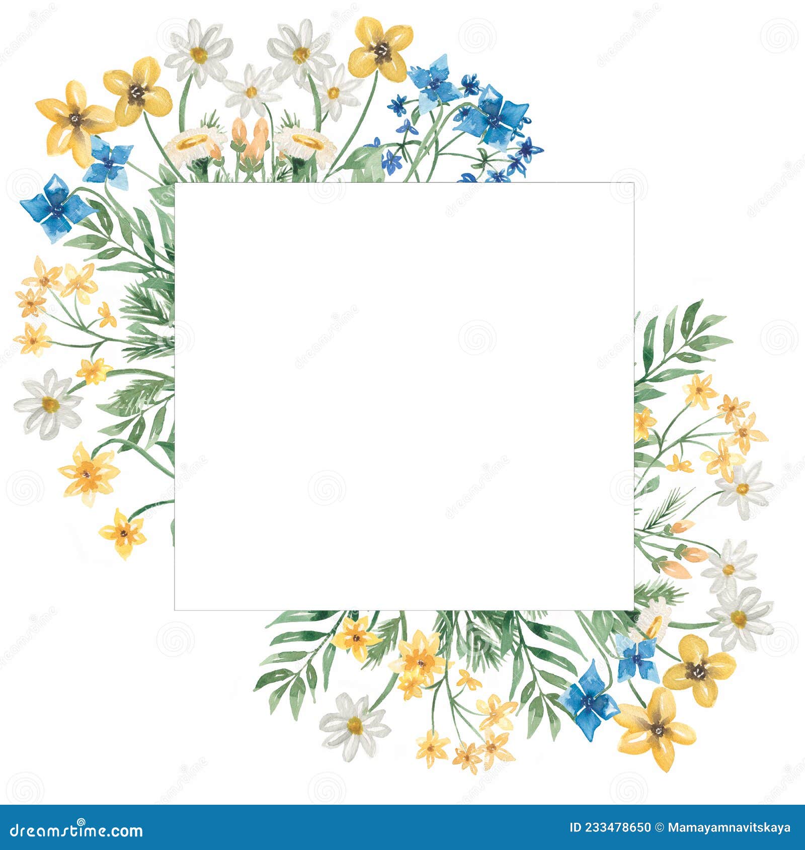 Wildflower Clipart Watercolor Meadow Flowers Frame Clip Art Field