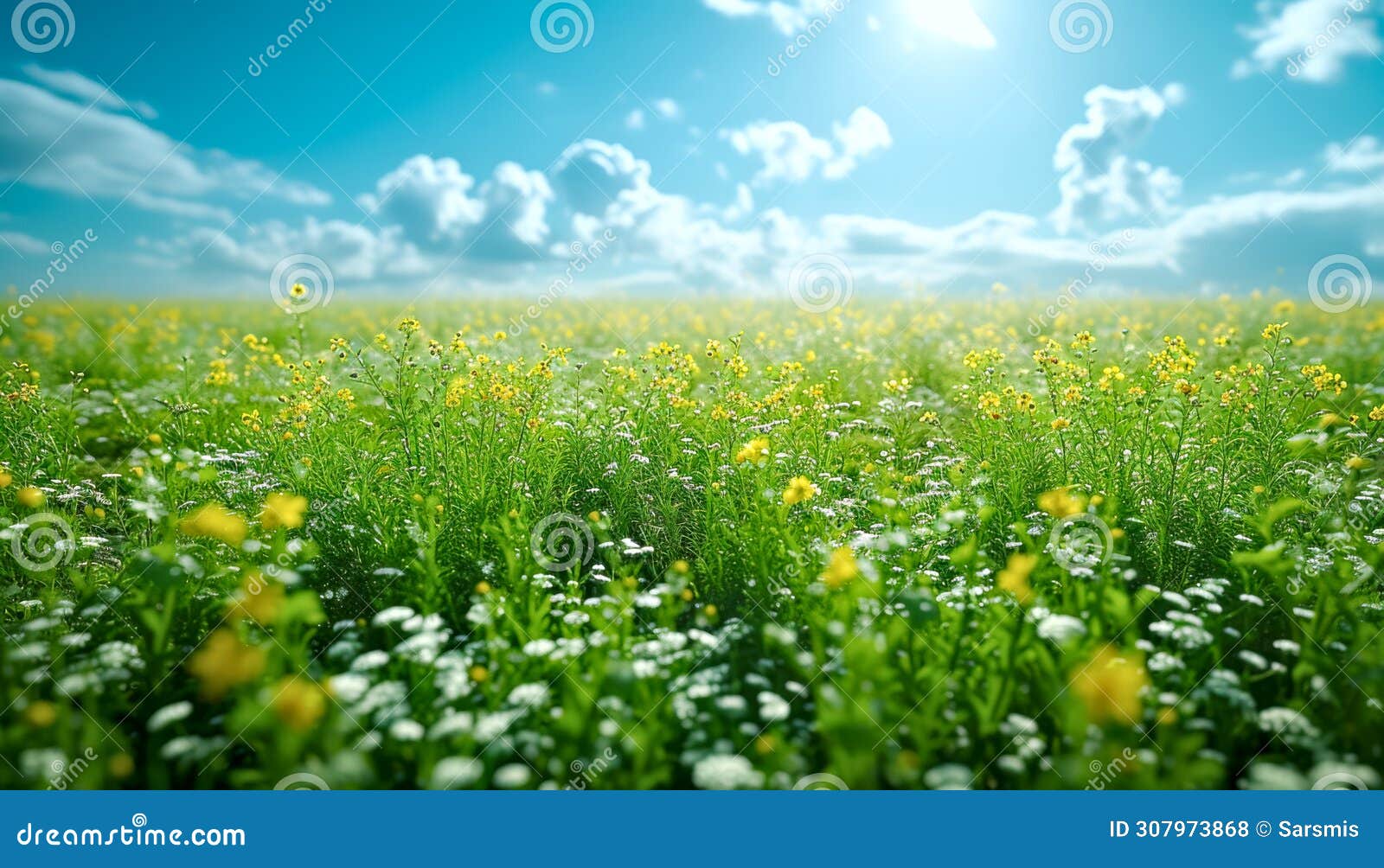 Wildflower Meadow Panorama Background - Scenic Flower Field Landscape ...