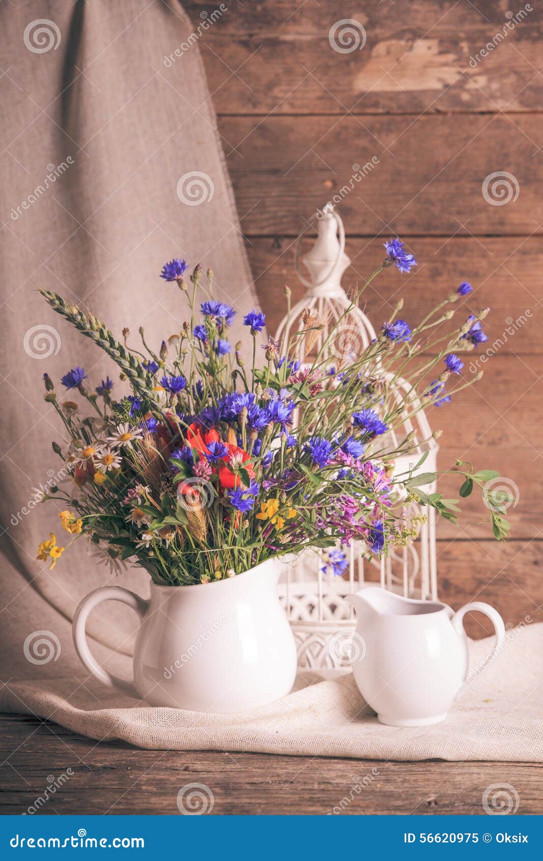 Wildflowers in jug stock image. Image of garden, floral - 56620975