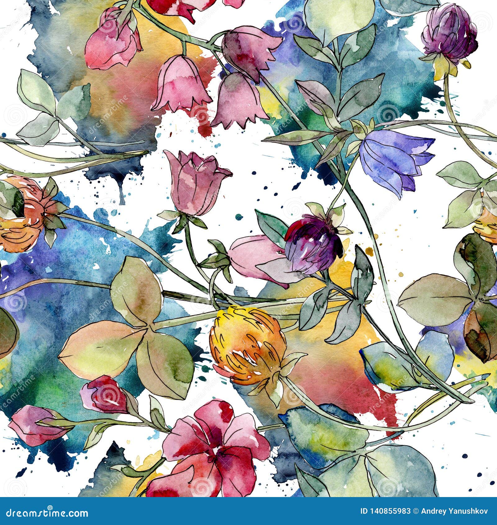 Wildflowers Print Floral Botanical Flower. Watercolor Background ... Wildflowers Print Floral Botanical Flower. Watercolor Background ...