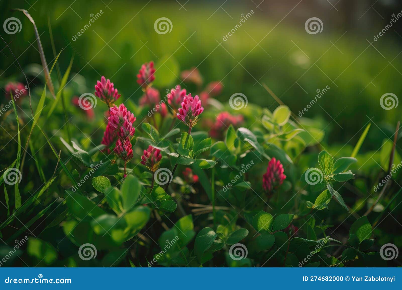 Wildflowers Red Clovers Background Flowers Plants. Generative AI Stock ...