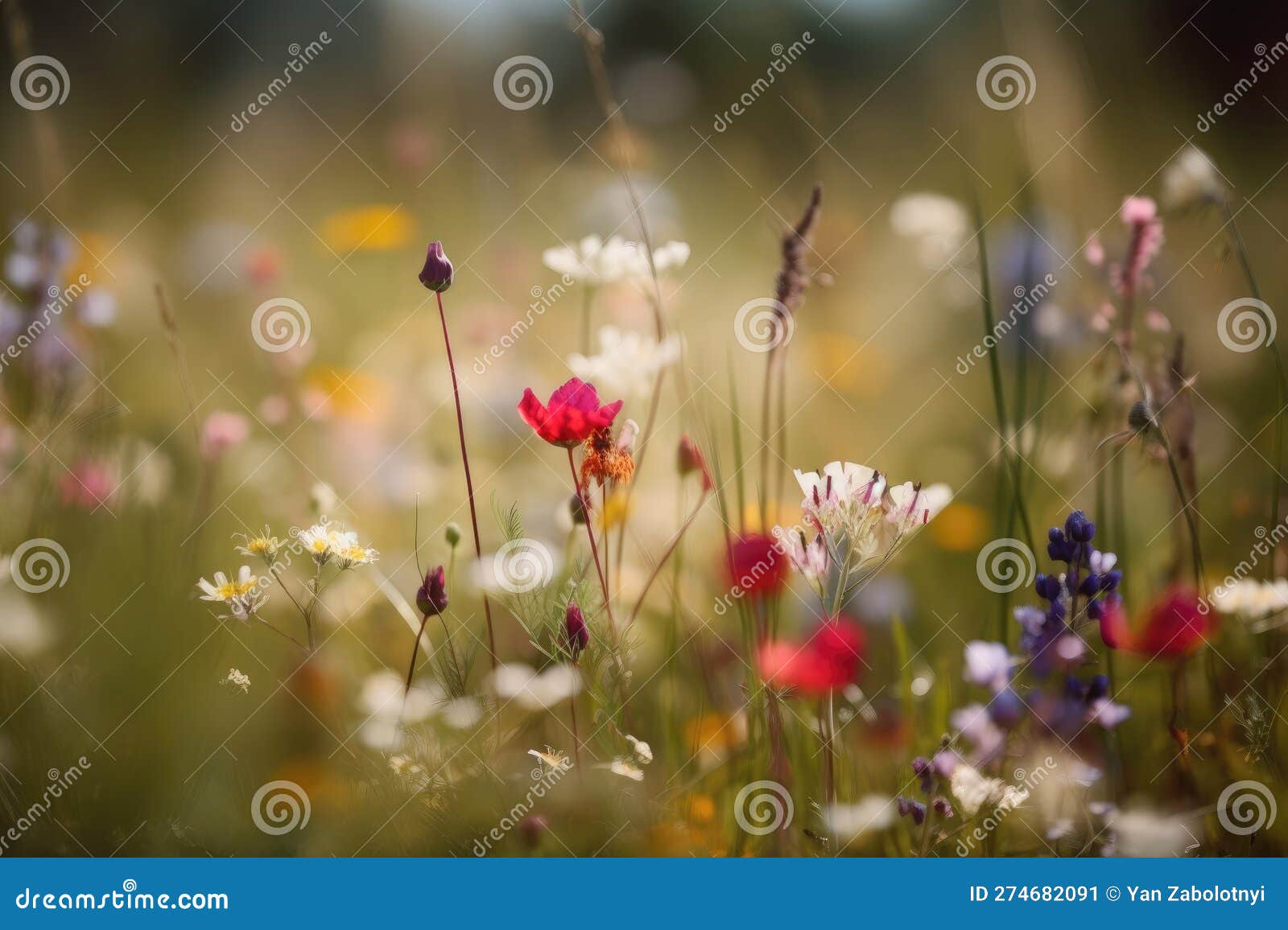 Wildflowers, Selective Focus Background Flowers Plants. Generative AI ...
