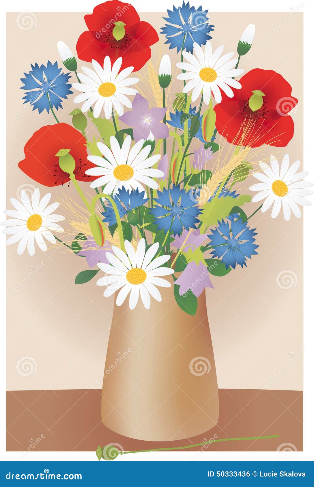 Wildflowers stock vector. Illustration of seed, flowers - 50333436