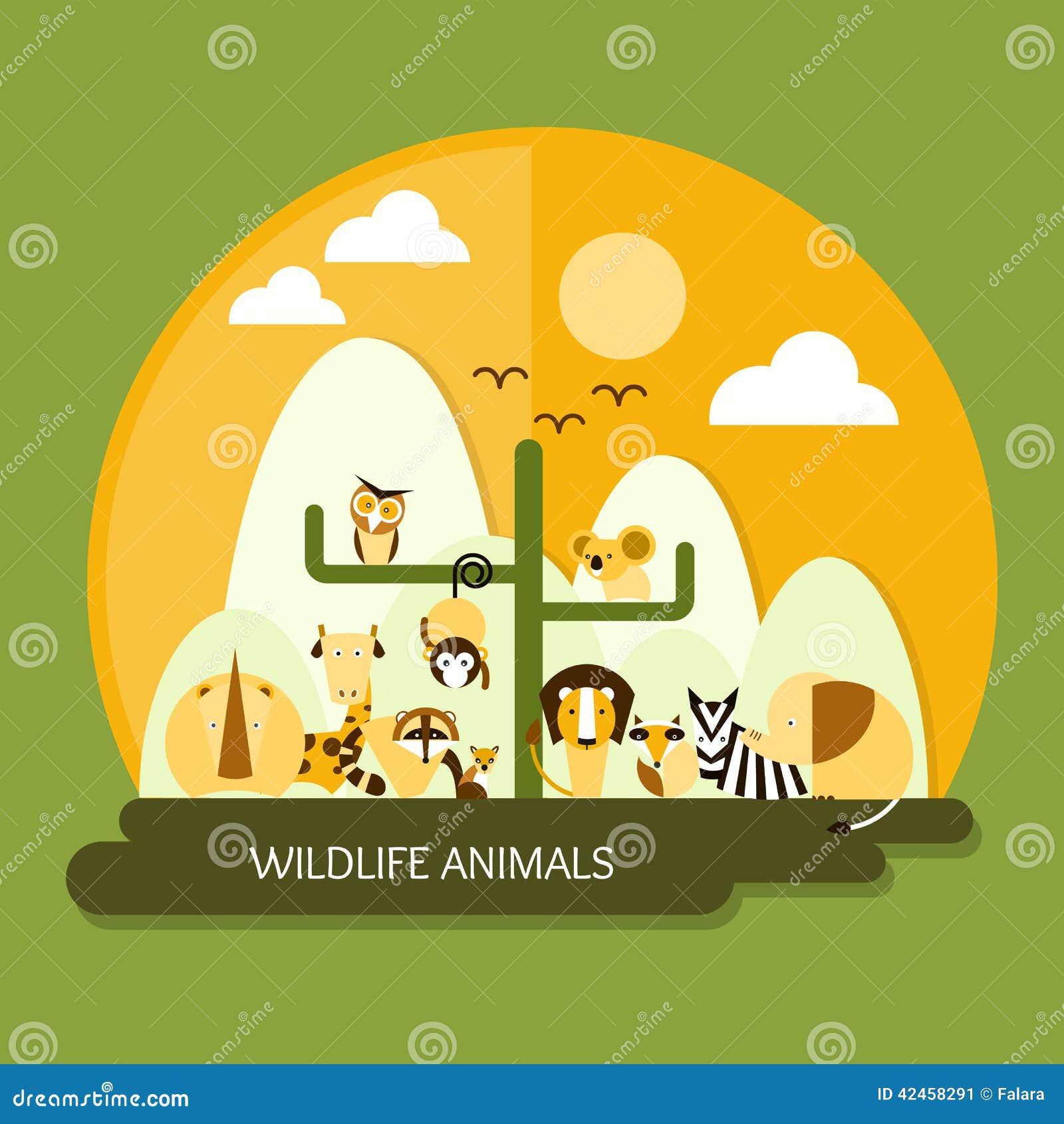 Wildlife animals stock vector. Illustration of ecology - 42458291