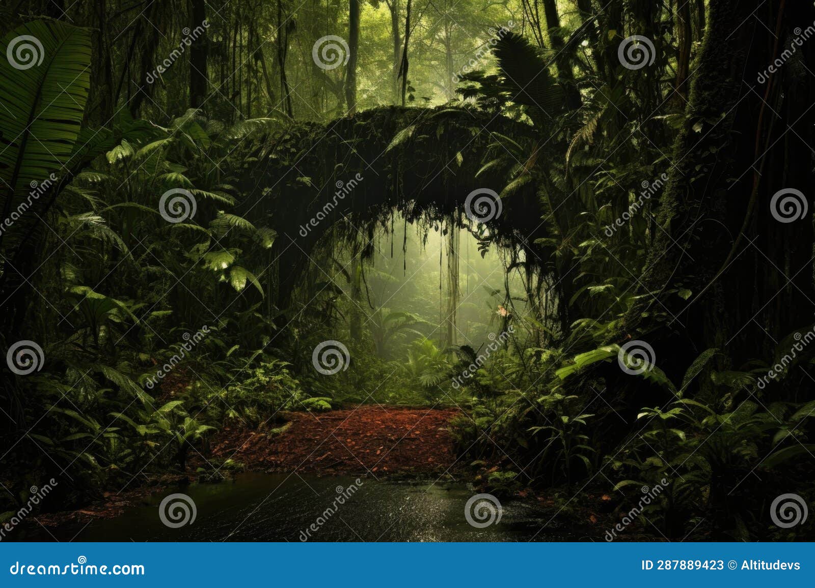 Wildlife Crossing Sign in a Rainforest Reserve Stock Illustration ...