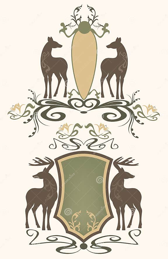 Wildlife emblems vector stock vector. Illustration of floral - 21403031