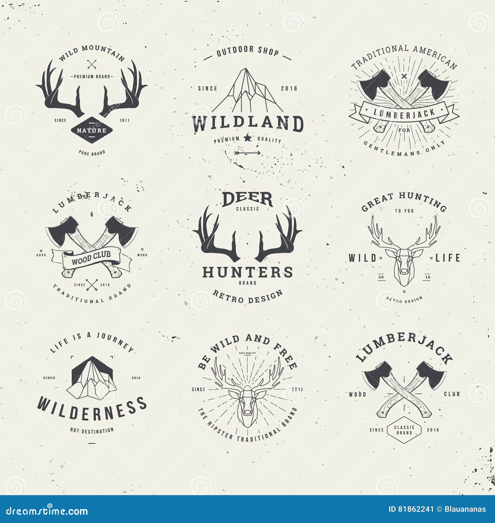 Wildlife Hunters Logo Set Stock Illustrations – 20 Wildlife Hunters ...