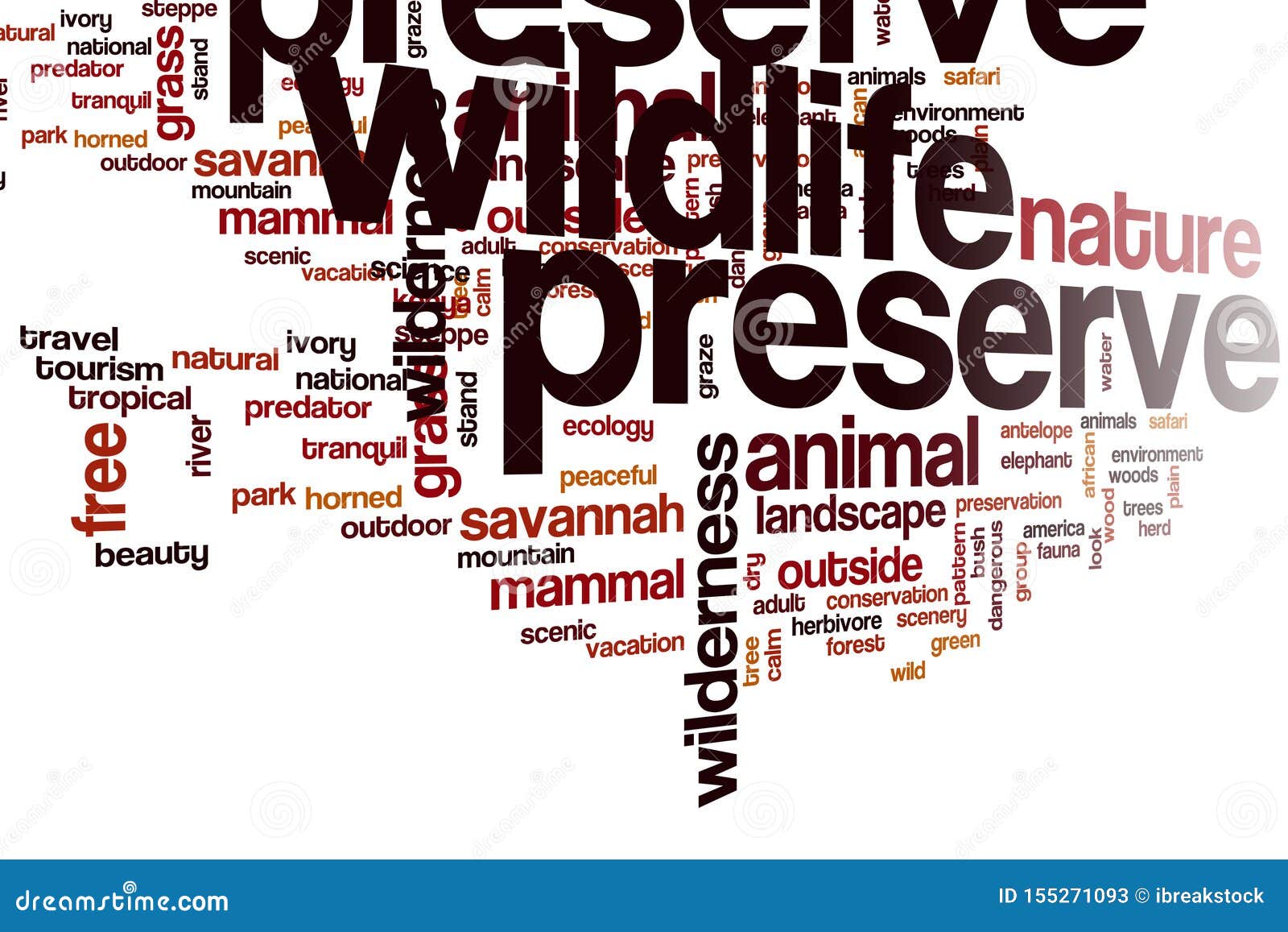 Wildlife Preserve Word Cloud Stock Image - Image of natural, adult ...