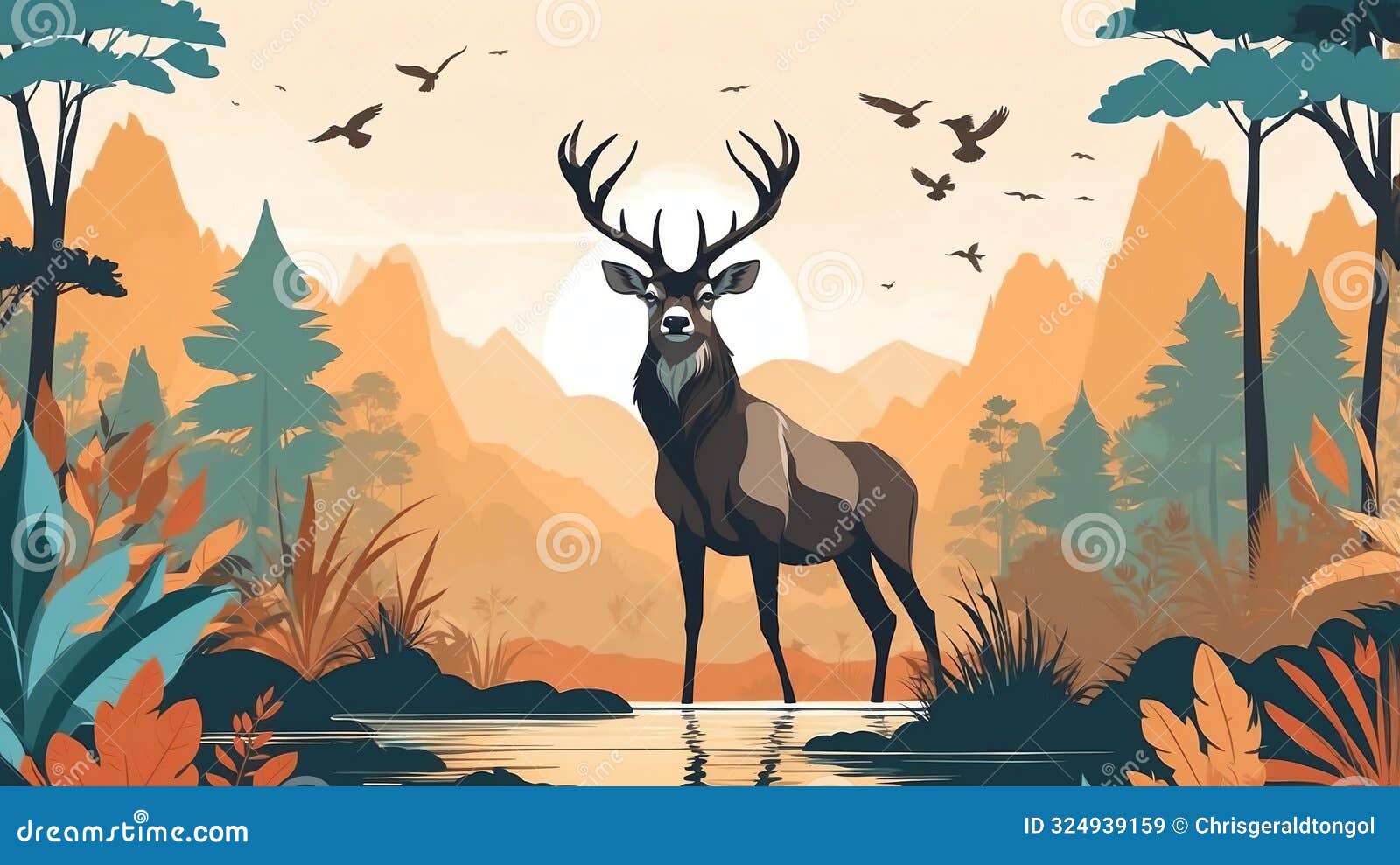 Wildlife Themed Wallpaper for Presentations and Office Ai Generated ...