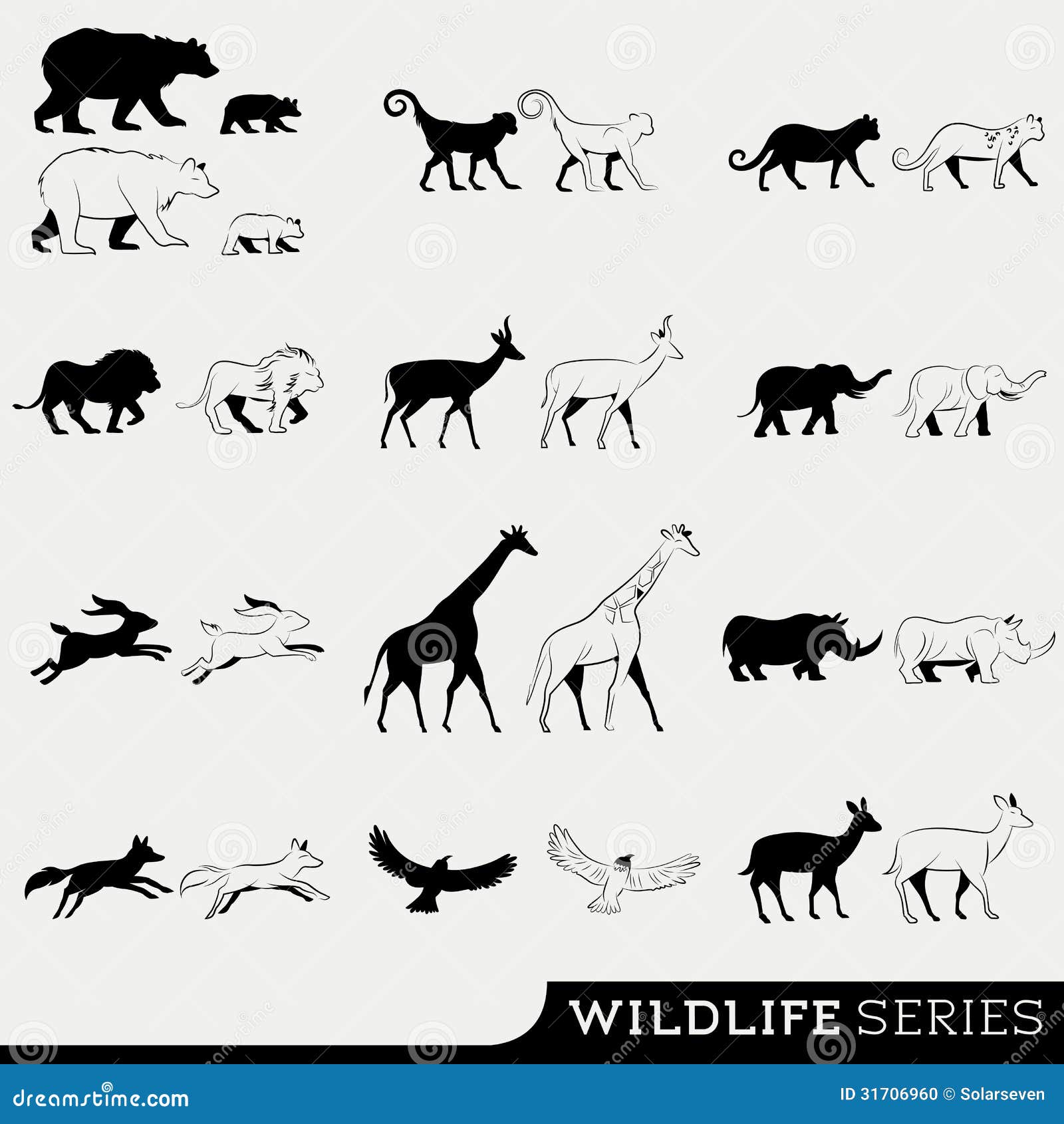 Wildlife Vector Series stock vector. Illustration of giraffe - 31706960