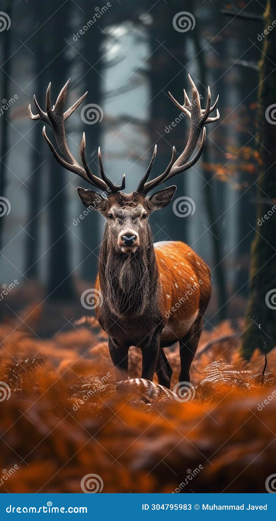 Wildlife Wallpaper Red Deer Stag in the Wild Forest Stock Illustration ...