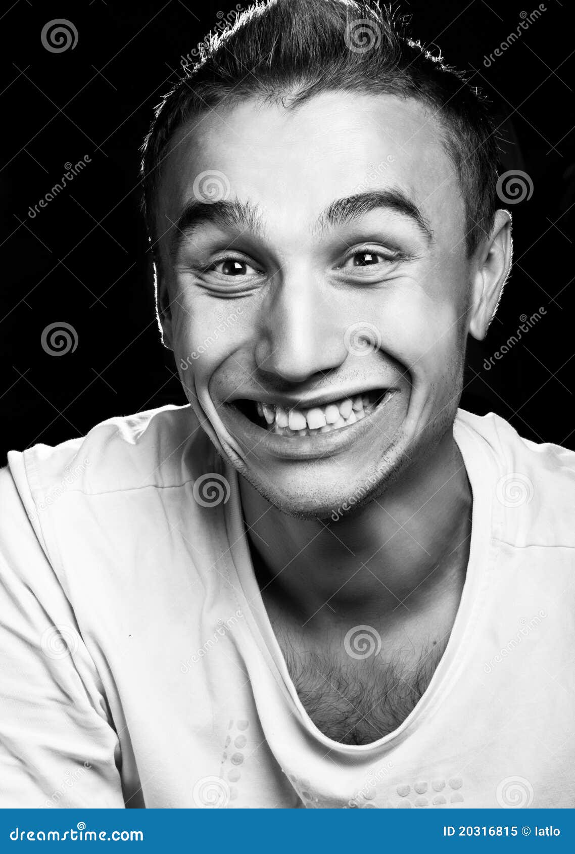 Wildly smiling maniac stock image. Image of dude, joker - 20316815