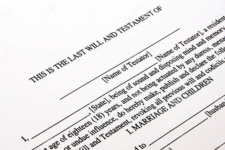 Will stock image. Image of business, wealth, close, last - 13989507