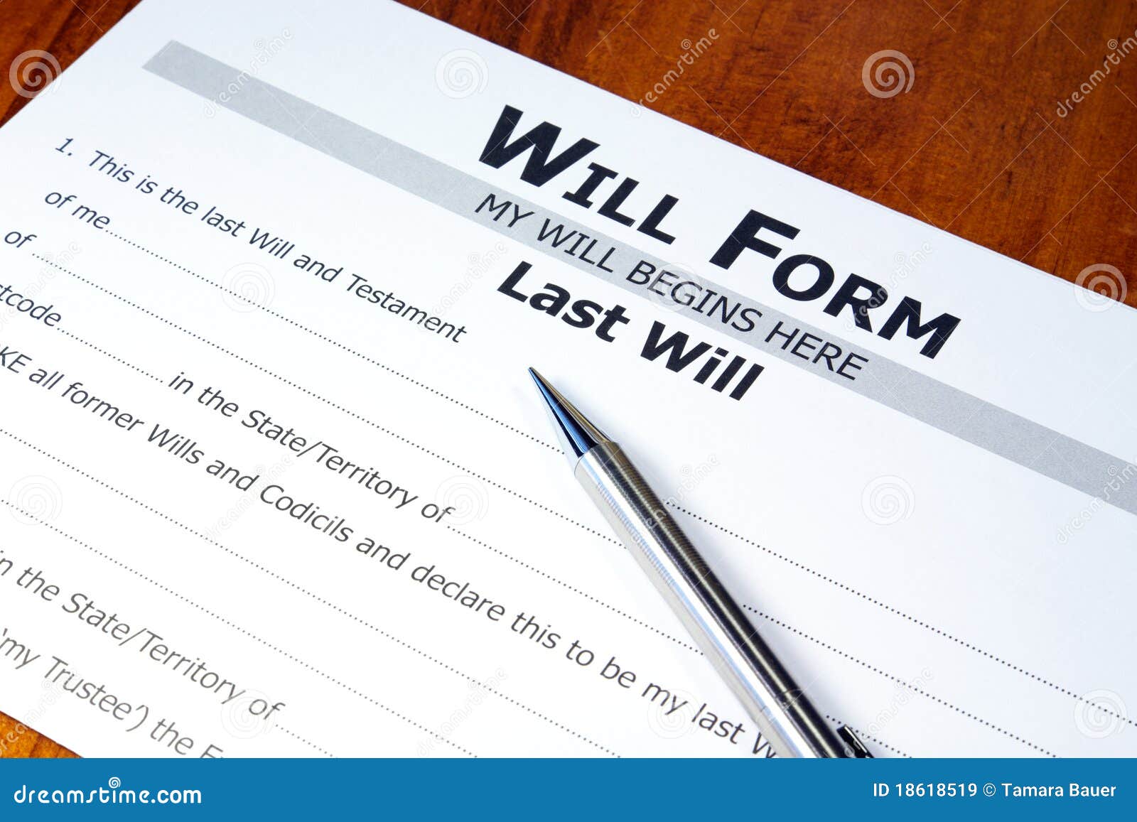Will stock image. Image of form, signing, document, business - 18618519