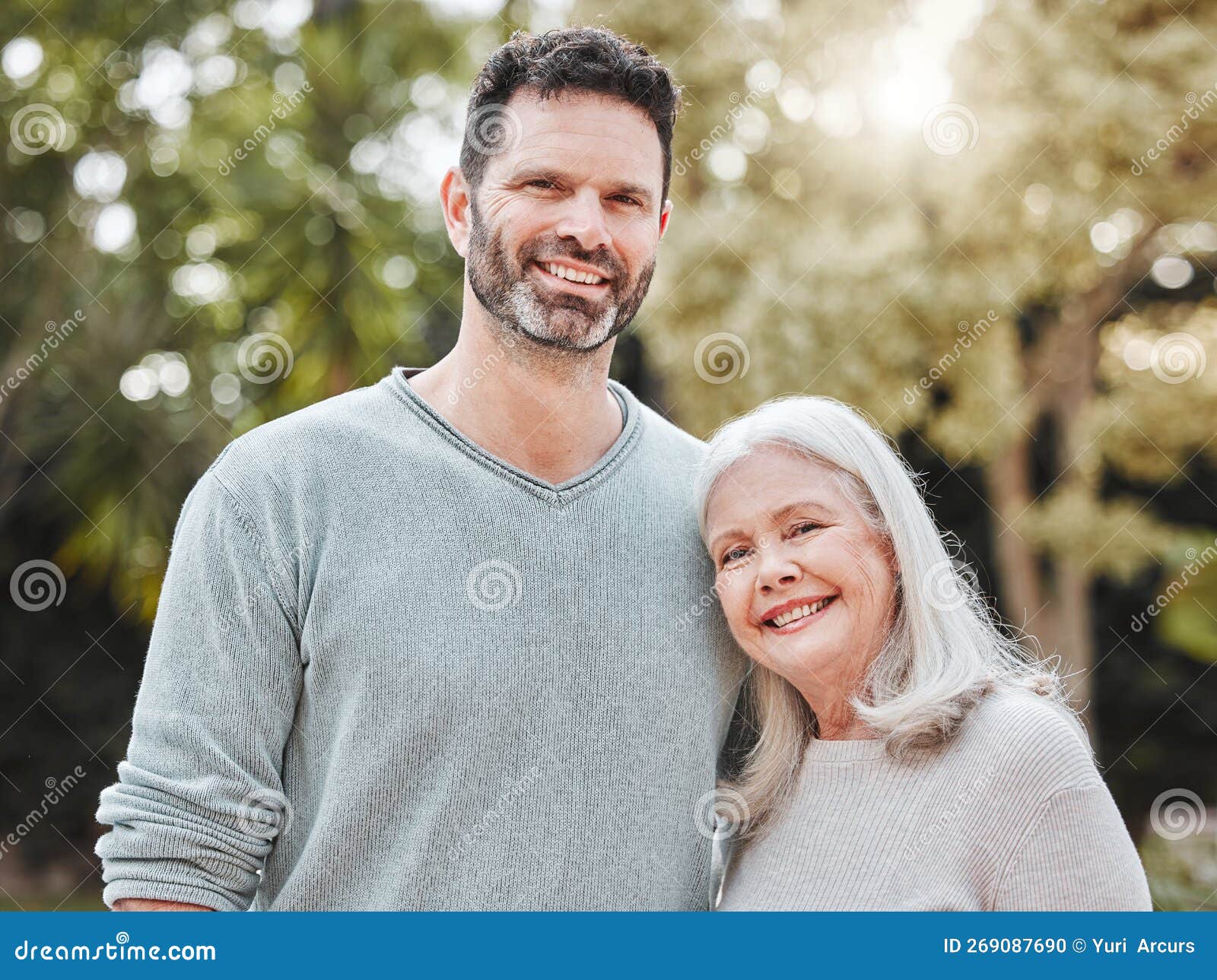 He Will always Be My Boy. a Man Standing Outside with His Elderly ...