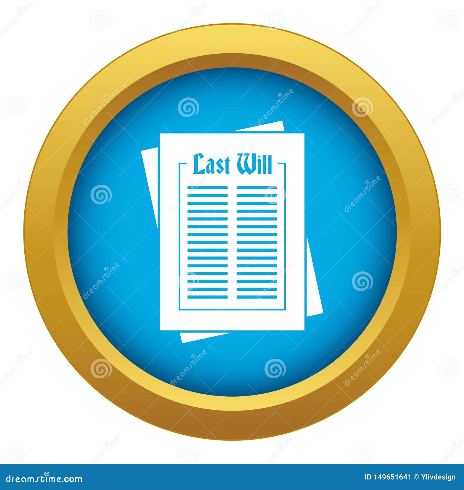 Will Icon Blue Vector Isolated Stock Vector - Illustration of blue ...