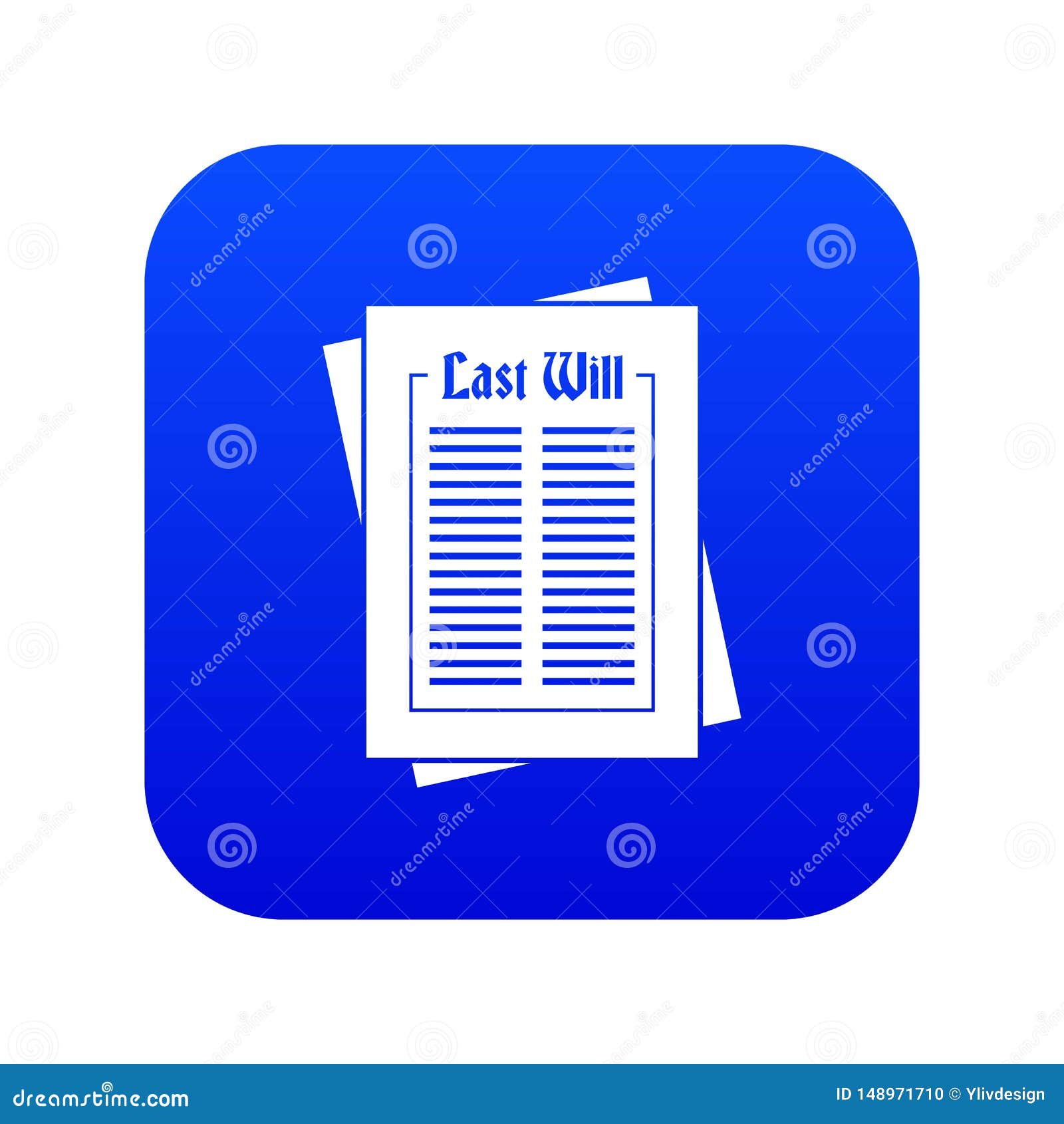 Will icon digital blue stock vector. Illustration of square - 148971710