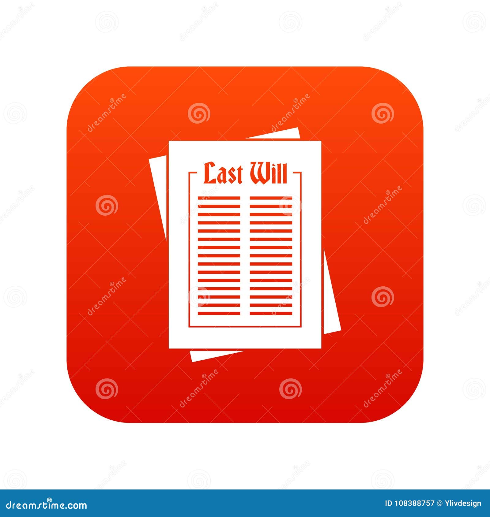 Will icon digital red stock vector. Illustration of white - 108388757
