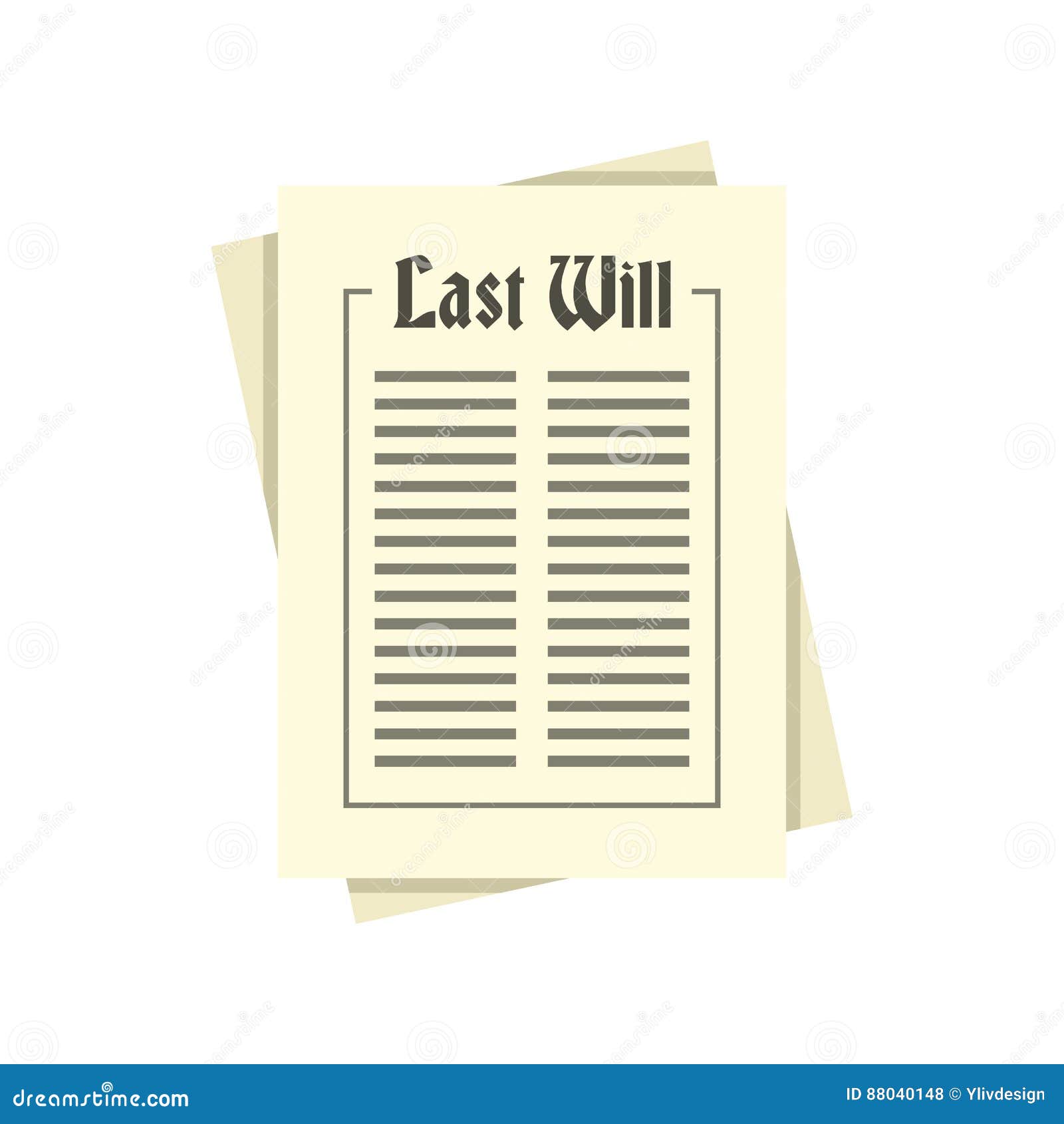 Will icon, flat style stock vector. Illustration of paper - 88040148