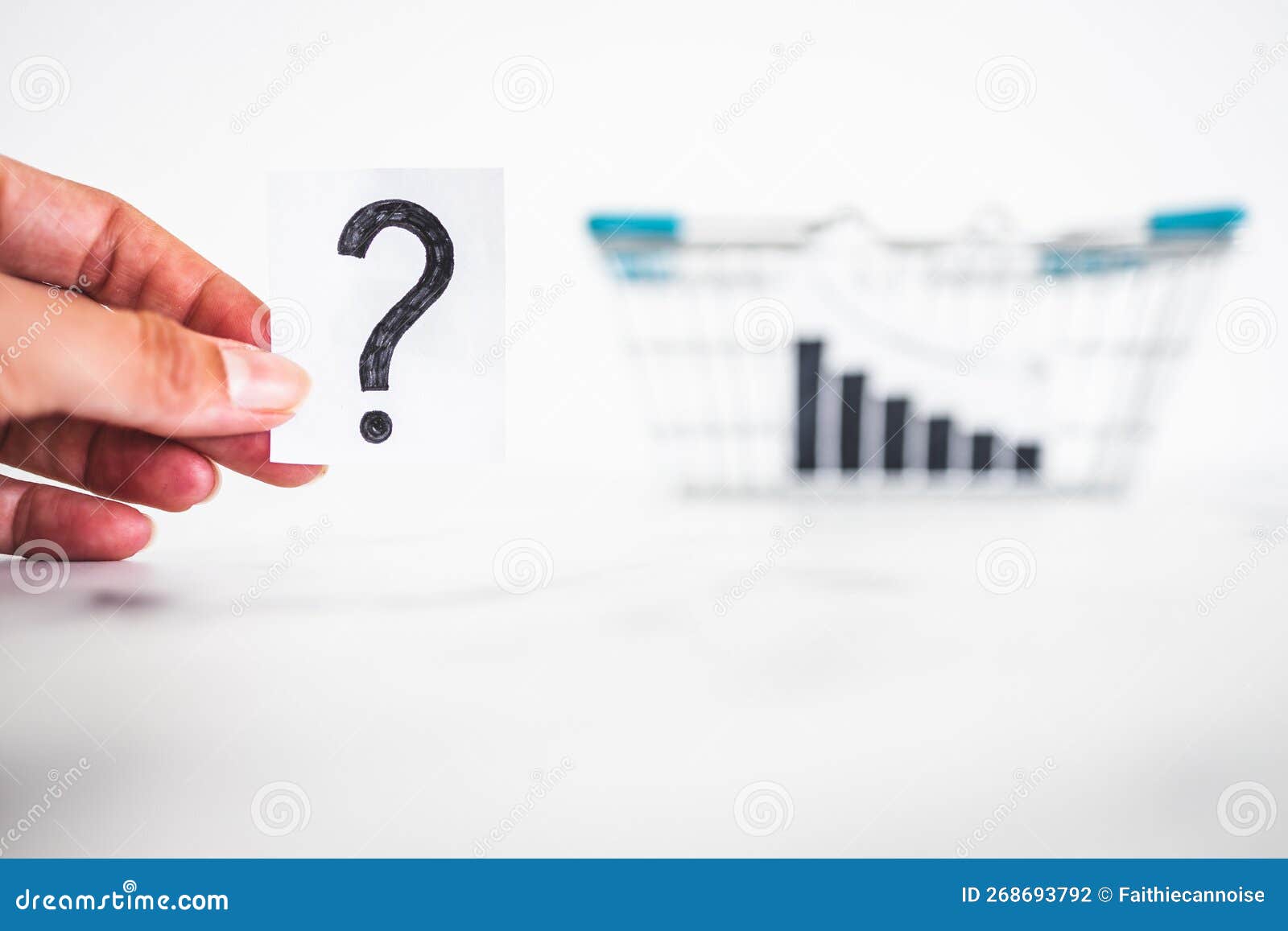 When Will Inflation Go Down. Shopping Basket with Graph Showing Prices ...