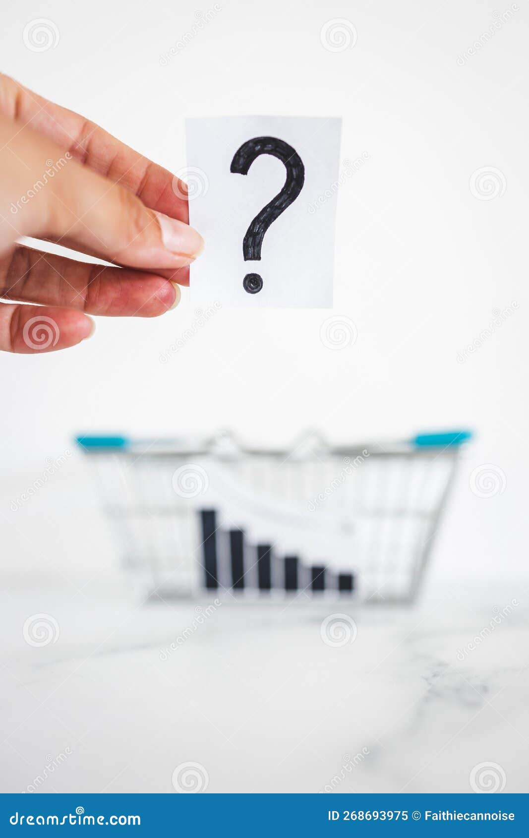 When Will Inflation Go Down. Shopping Basket with Graph Showing Prices ...