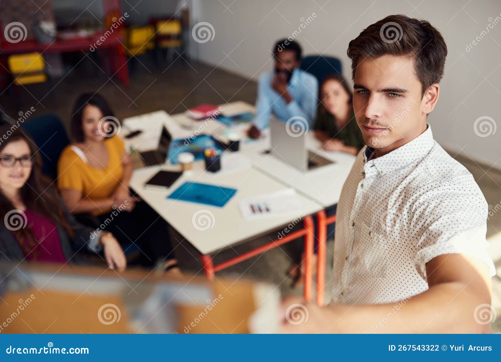 He Will Make Our Productivity More Efficient. Creative Employees Having ...