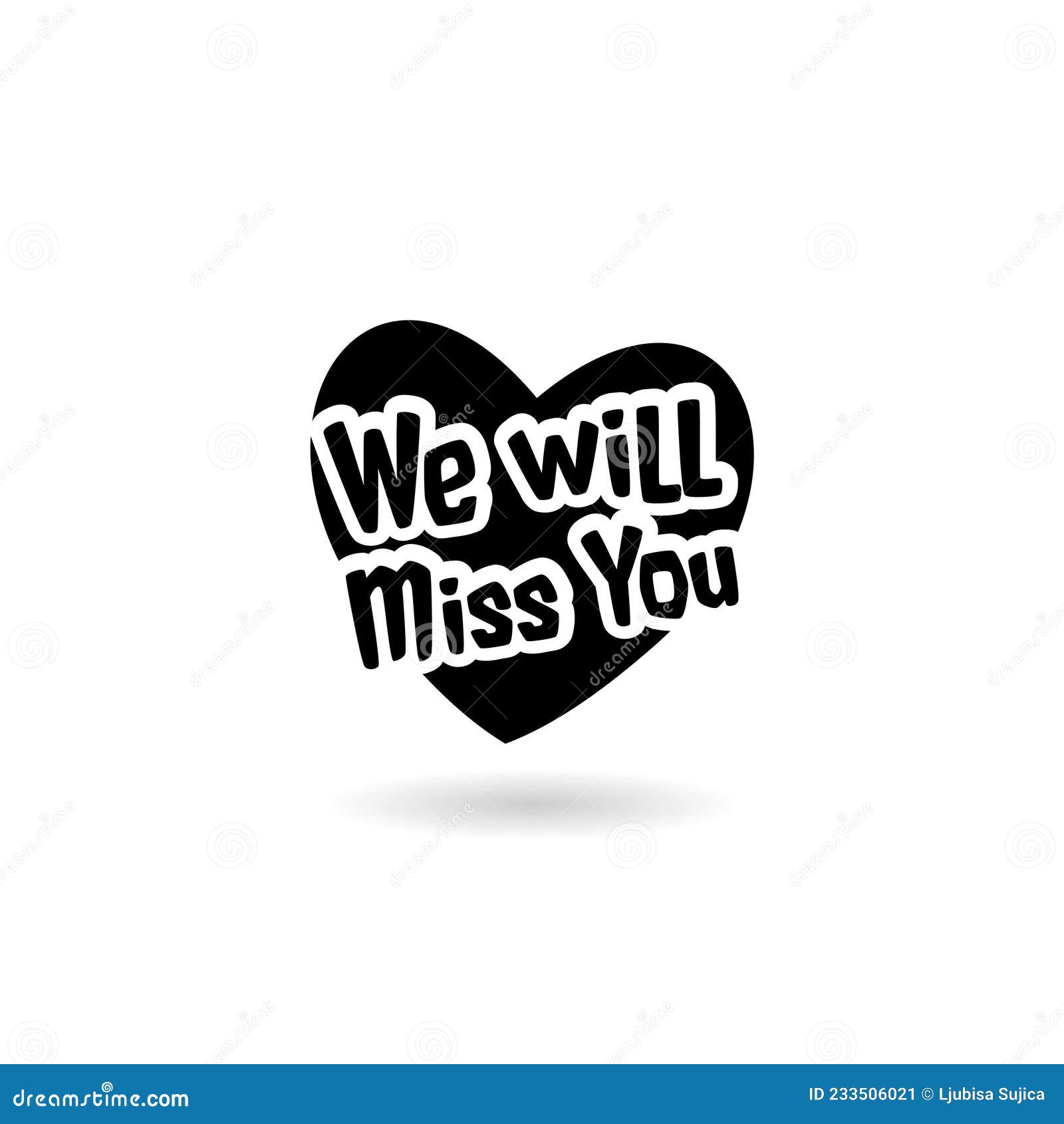We Will Miss You Icon with Shadow Stock Illustration - Illustration of ...