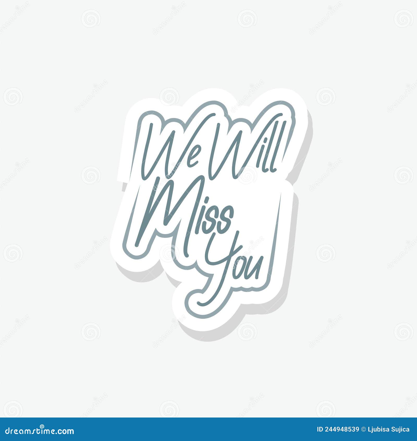 We Will Miss You Sticker Icon Stock Vector - Illustration of offer ...