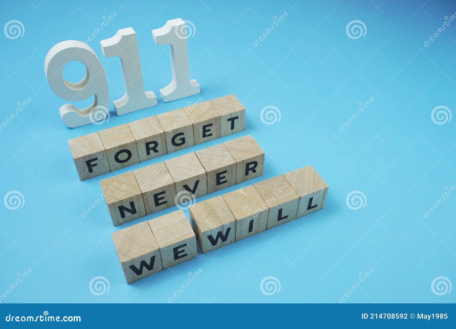 911 we Will Never Forget Word Alphabet Letters on Blue Background Stock ...