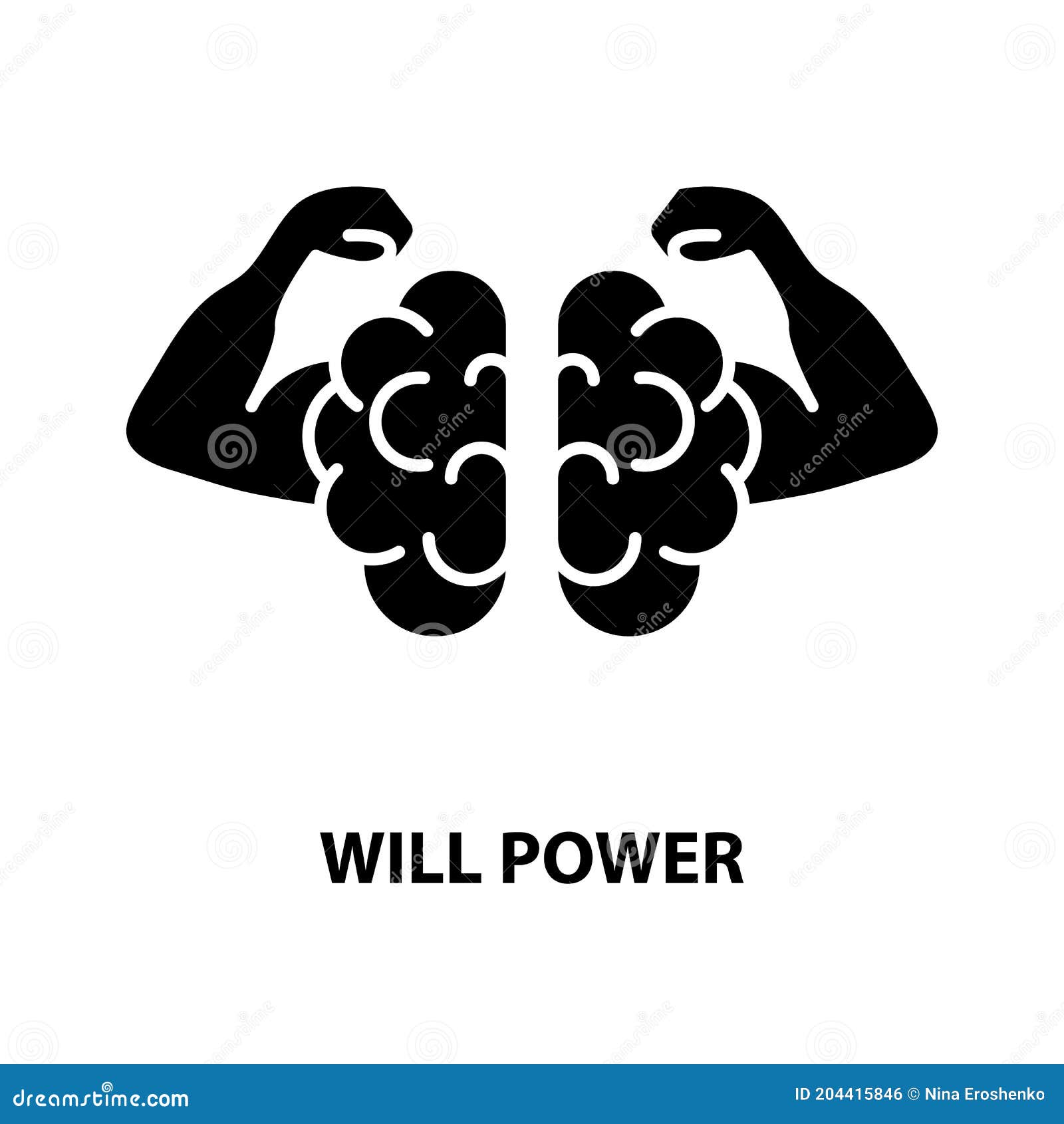 Will Power Icon, Black Vector Sign with Editable Strokes, Concept ...