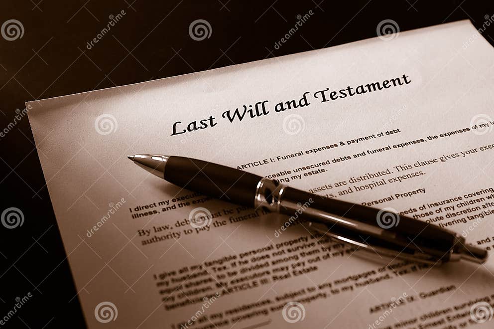 Will and Testament stock image. Image of document, legal - 47860251