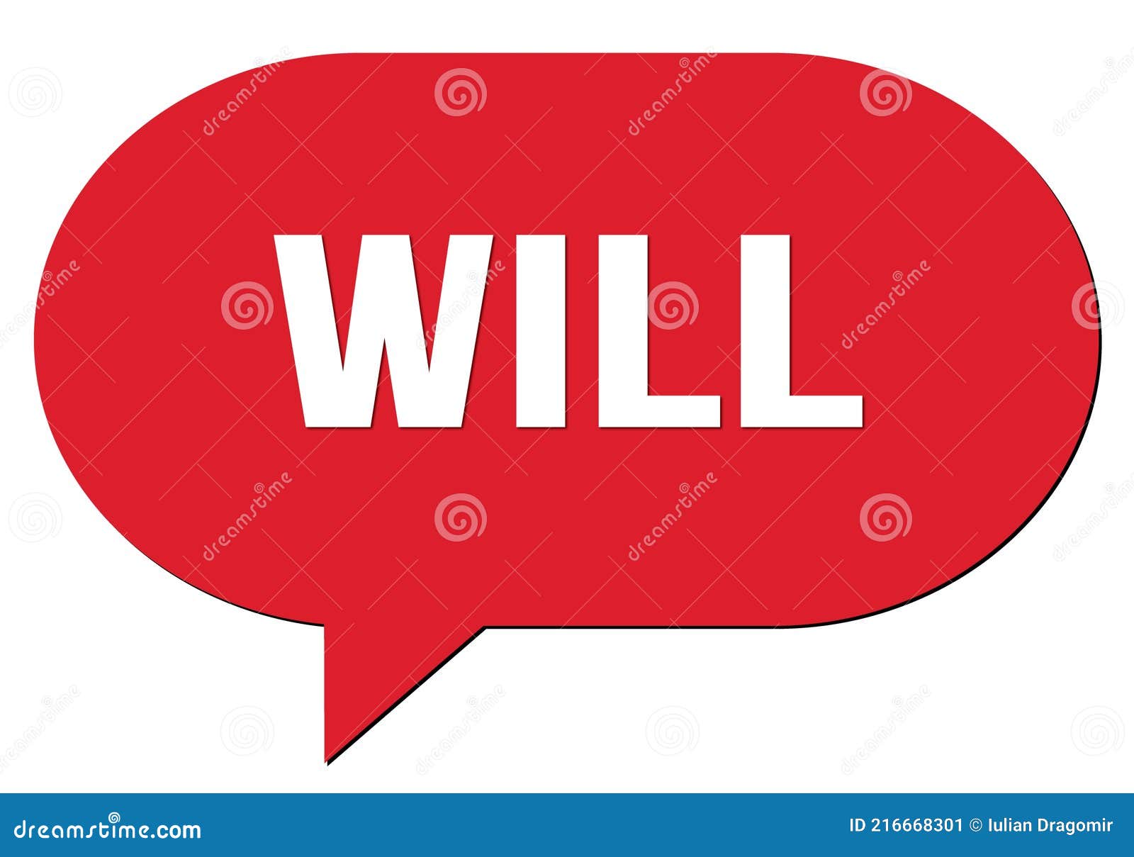 WILL Text Written in a Red Speech Bubble Stock Illustration ...