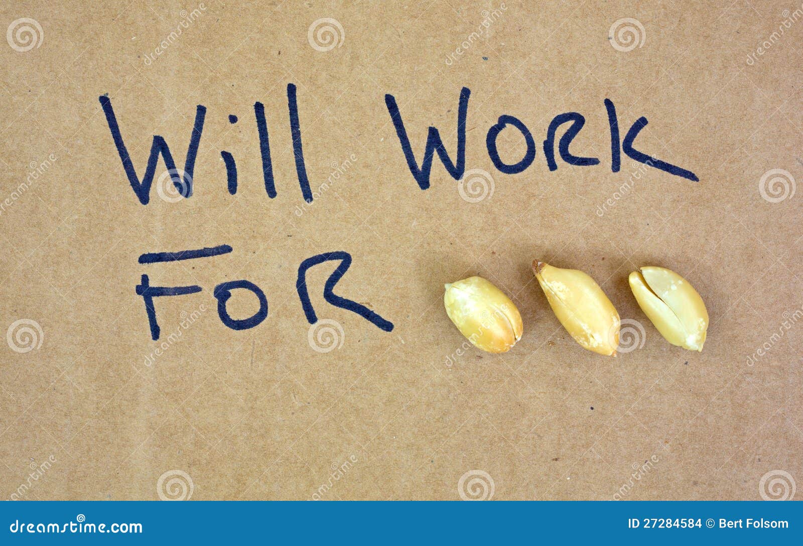 Will work for peanuts stock photo. Image of search, protein - 27284584