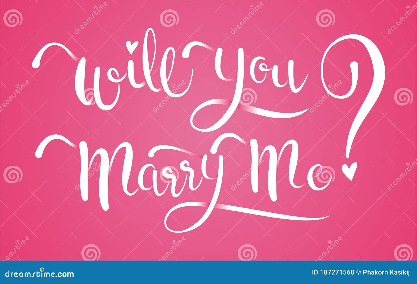 Will You Marry Me Calligraphy. Stock Vector - Illustration of marriage ...