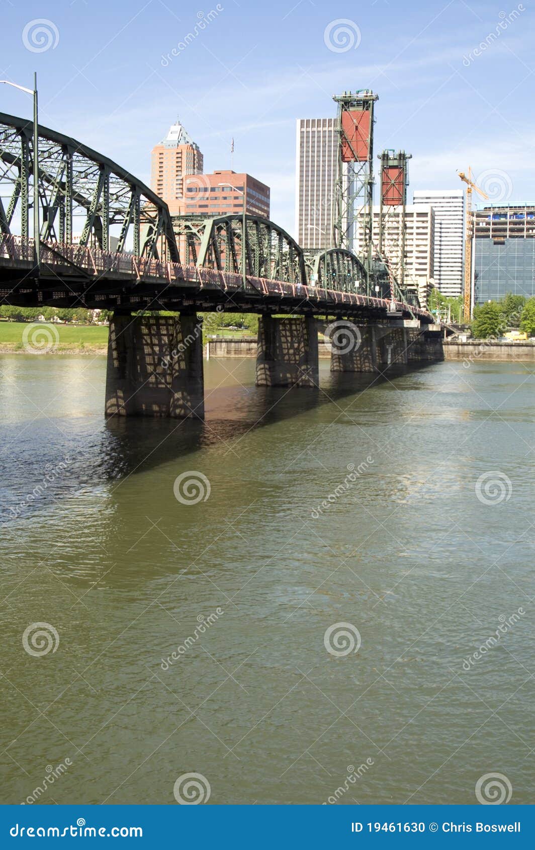 Willamette River Bridge Downtown Portland Oregon Stock Photo - Image of ...