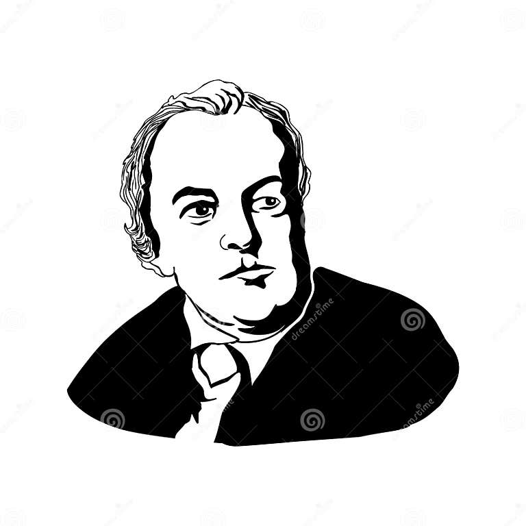 William Blake.Vector Portrait of William Blake Stock Vector ...
