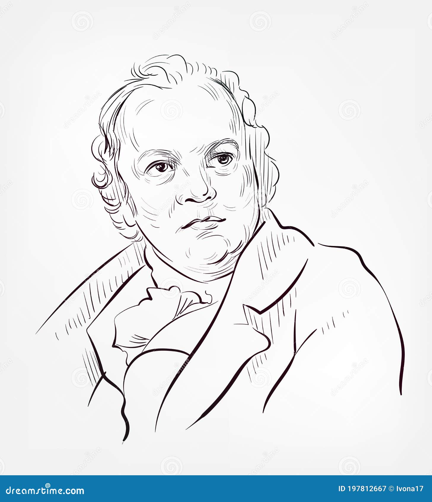 William Blake.Vector Portrait Of William Blake | CartoonDealer.com ...