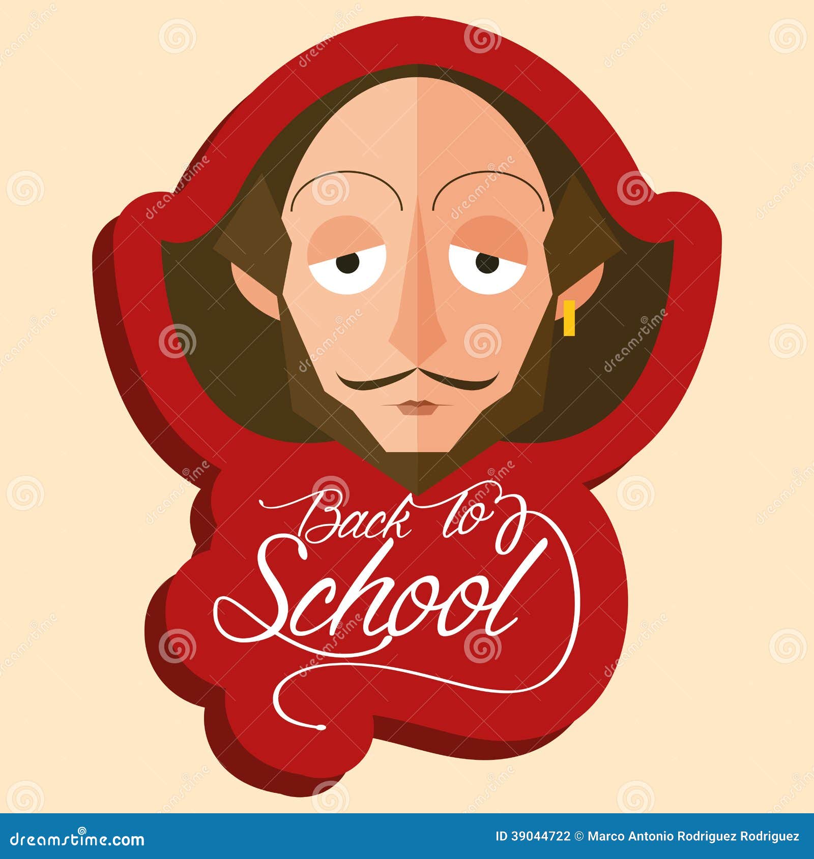 William Shakespeare Cartoon Portrait Drôle Illustration de Vecteur ...
