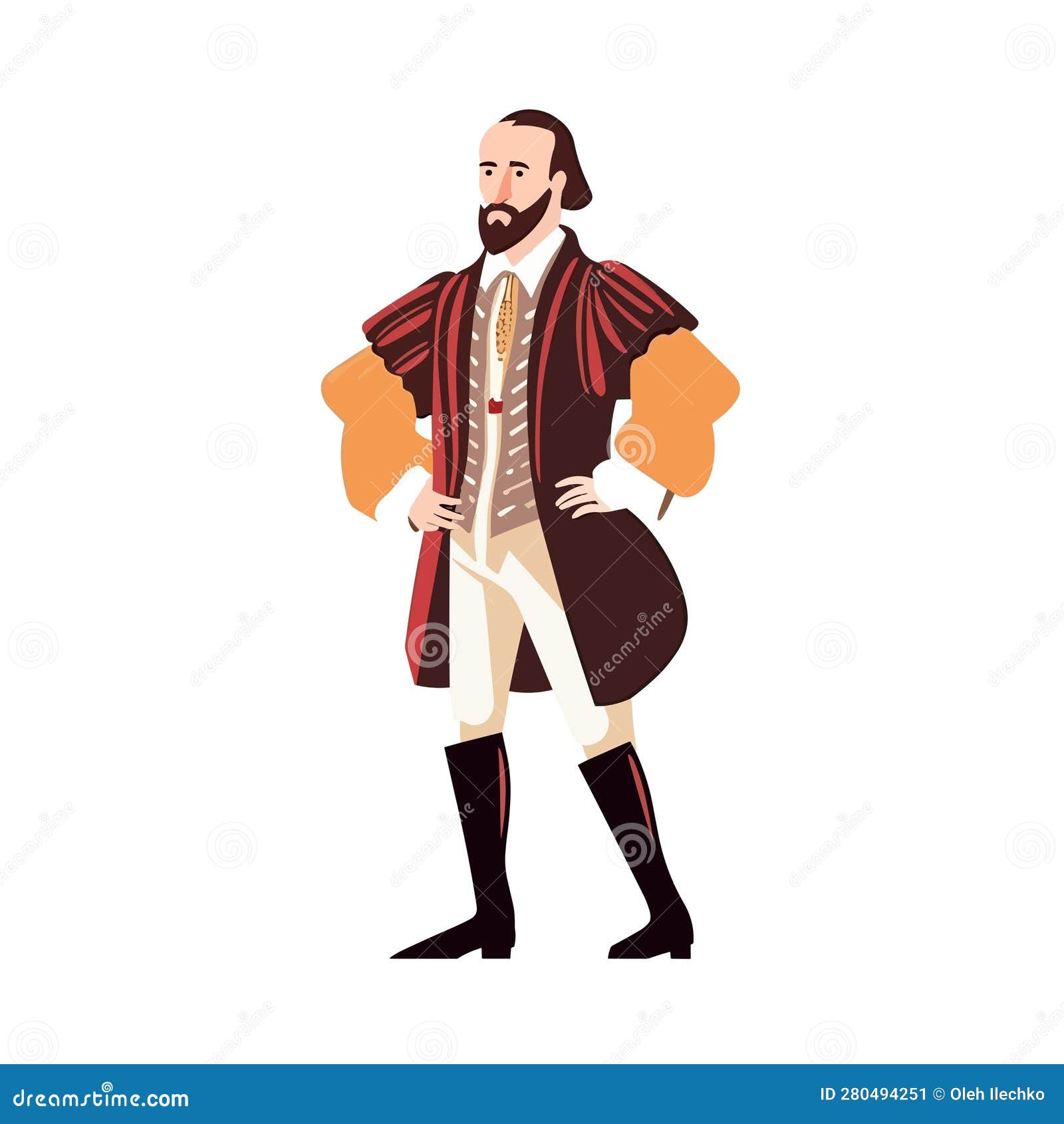 William Shakespeare Vector Illustration Isolated Illustration Stock ...