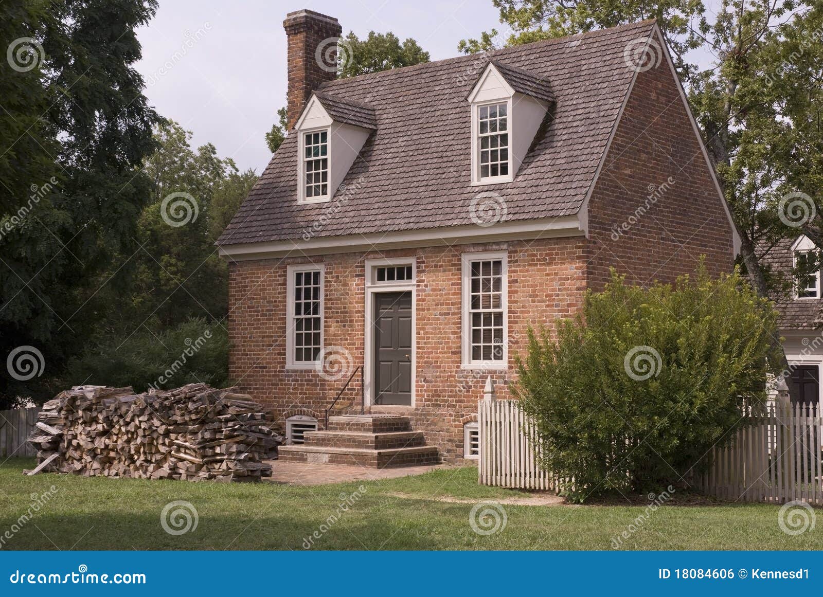 Colonial House With Weathered Wood Cedar Shake Shingles Stock Image ...
