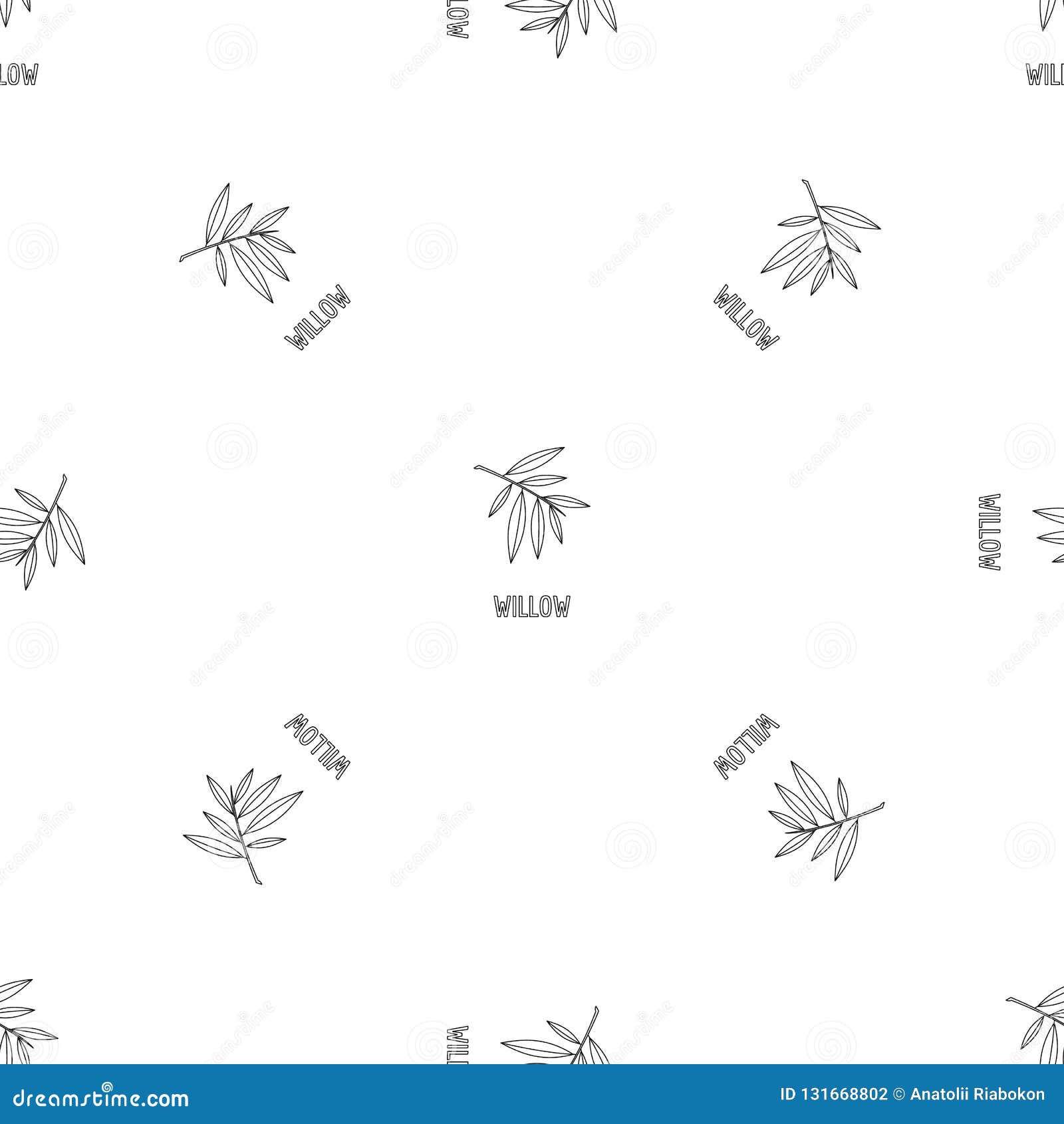 Willow Branch Pattern Seamless Vector Stock Vector - Illustration of ...