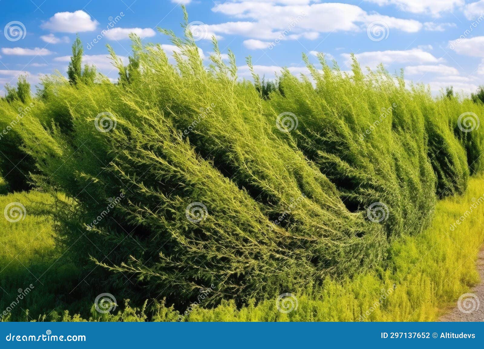 Willow Bushes Shape Shaped by Wind Stock Photo - Image of plant, bushes ...